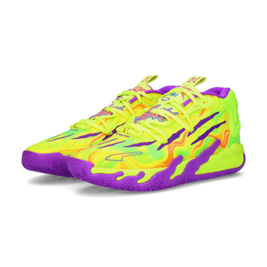 Chaussures Puma MB.03 Spark Safety Yellow-Purple Glimmer - Basketball ...
