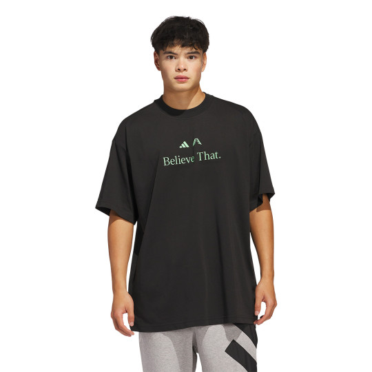 T-Shirt adidas Anthony Edwards Believe That Black-Screaming Green ...
