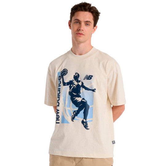 T-Shirt New Balance Hoops Graphic Vintage Beige - Basketball Emotion